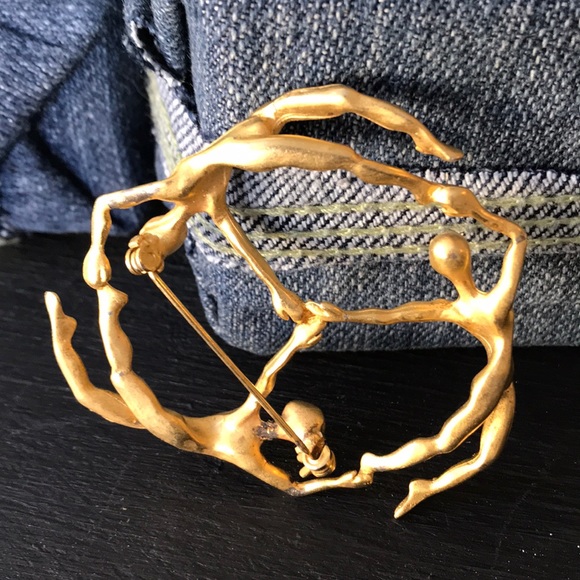 Jewelry | Vintage Gold Color Pin Three Hand Pinwheel | Poshmark